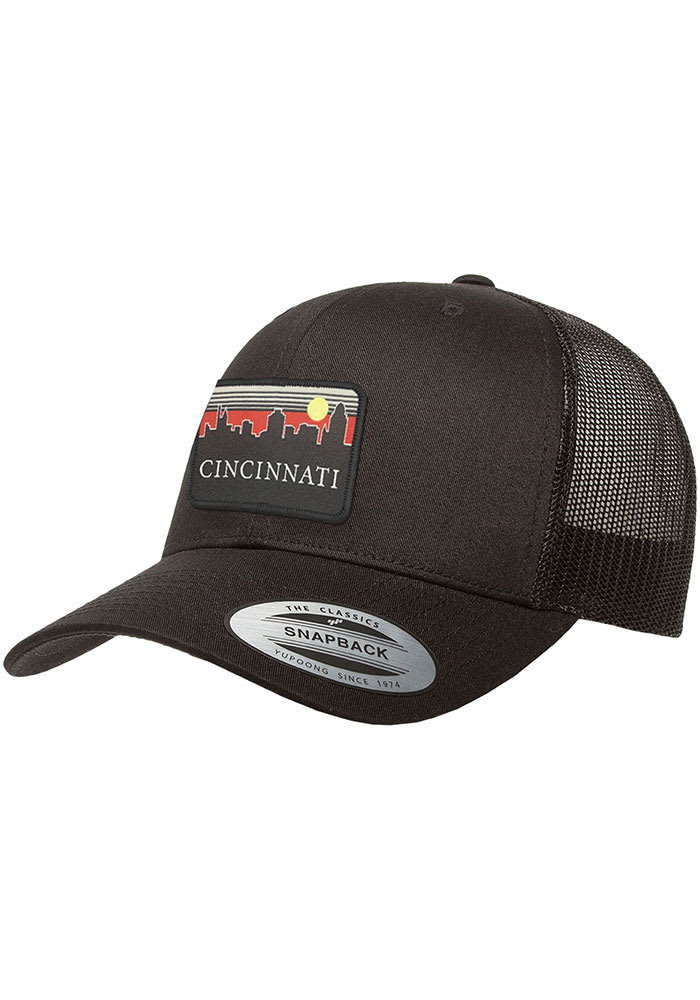 Uscape Cincinnati CHARCOAL Retro Skyline Patch Trucker Adjustable Hat - 2240227