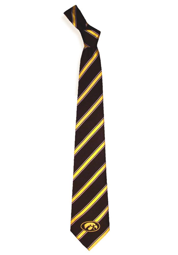 BLACK Woven Poly 1 Iowa Hawkeyes Mens Tie - 17399022