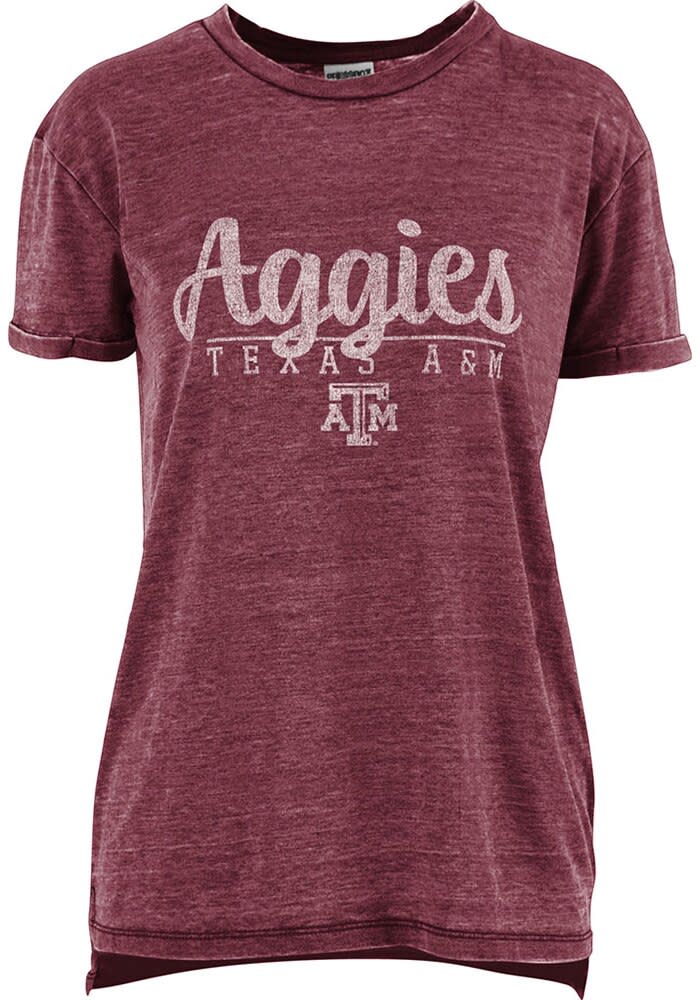 Pressbox Texas A&M Aggies Womens MAROON Cherie Vintage Boyfriend Crew ...