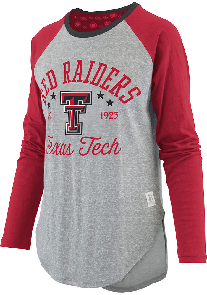 Pressbox Texas Tech Red Raiders Womens GREY Quincy Long Sleeve LS Tee ...