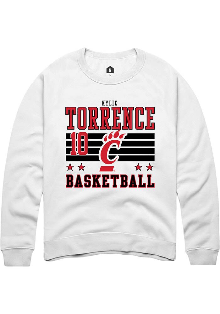 Kylie Torrence Cincinnati Bearcats Mens White NIL Striped Player Crew ...
