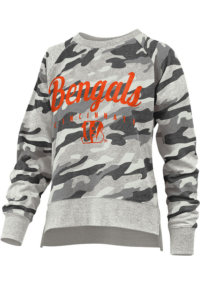 Cincinnati Bengals Womens CAMO Oakland Long Sleeve Crew Sweatshirt ...