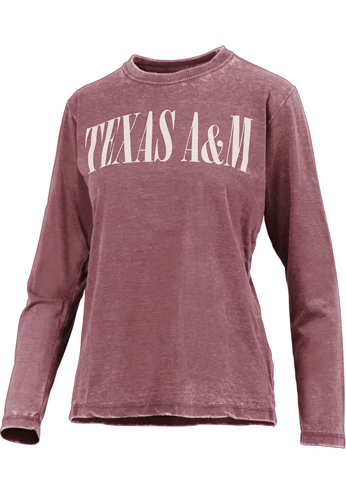 Pressbox Texas A&M Aggies Womens MAROON Vintage Burnout Edition Long ...
