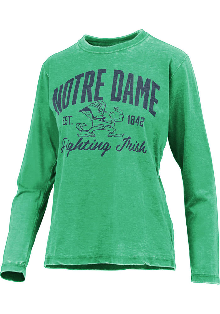 Pressbox Notre Dame Fighting Irish Womens KELLYGREEN Vintage Burnout ...