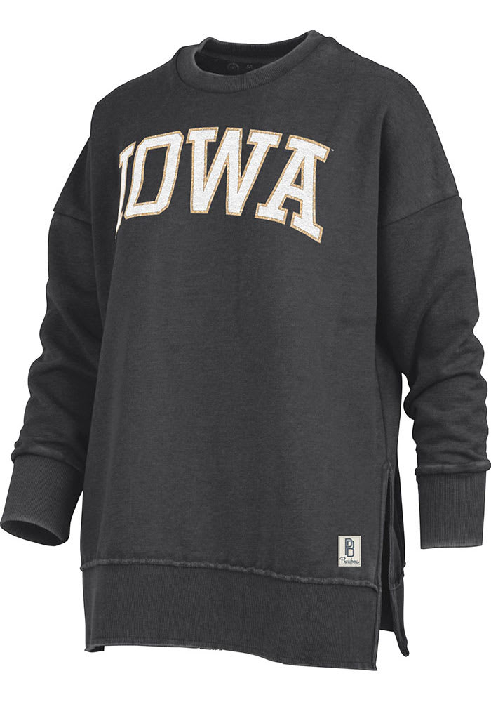 Iowa Hawkeyes Pressbox Crew Sweatshirt Womens BLACK Stone Gala Long ...