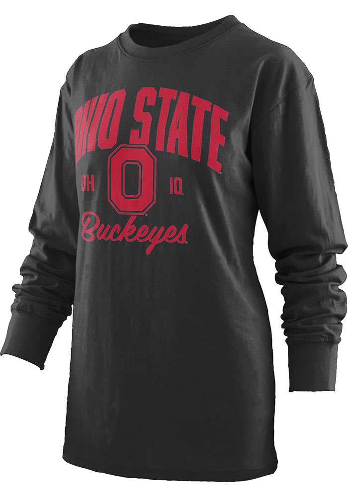 Pressbox Womens BLACK Ohio State Buckeyes Pine Long Sleeve LS Tee ...