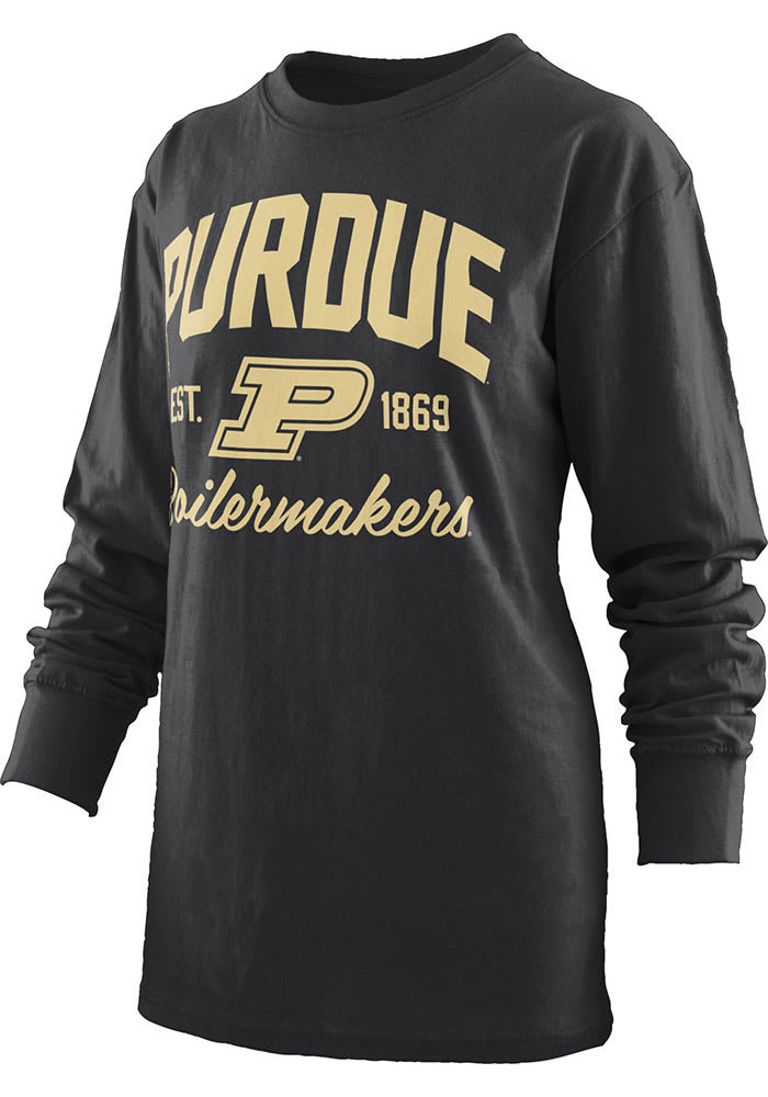 Pressbox Purdue Boilermakers Womens BLACK Pine Long Sleeve LS Tee ...