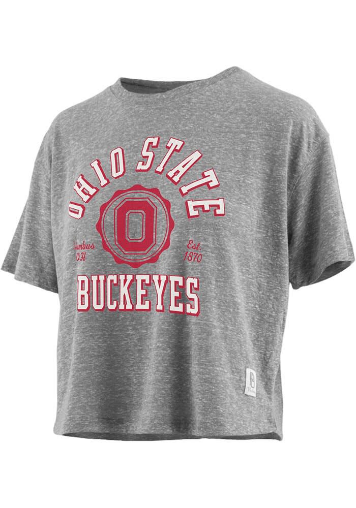 Pressbox Ohio State Buckeyes Womens GREY Knobi T-Shirt - 22643618