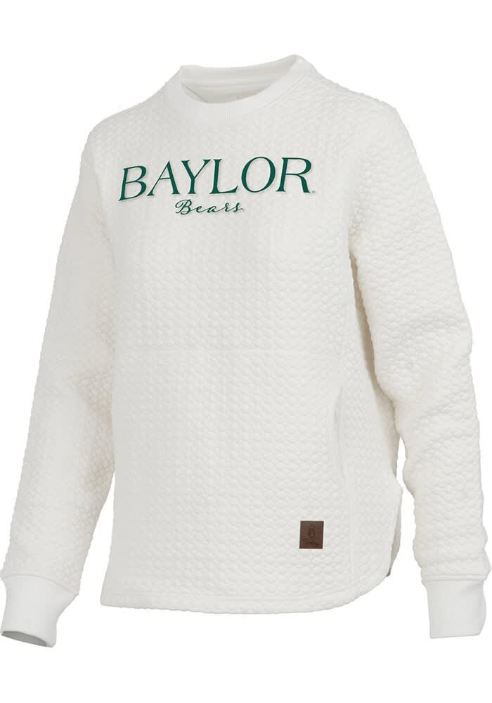 Baylor Bears Pressbox Crew Sweatshirt Womens IVORY Champagne Long ...
