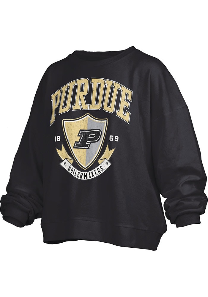 Purdue Boilermakers Pressbox Crew Sweatshirt Womens BLACK Buckler ...