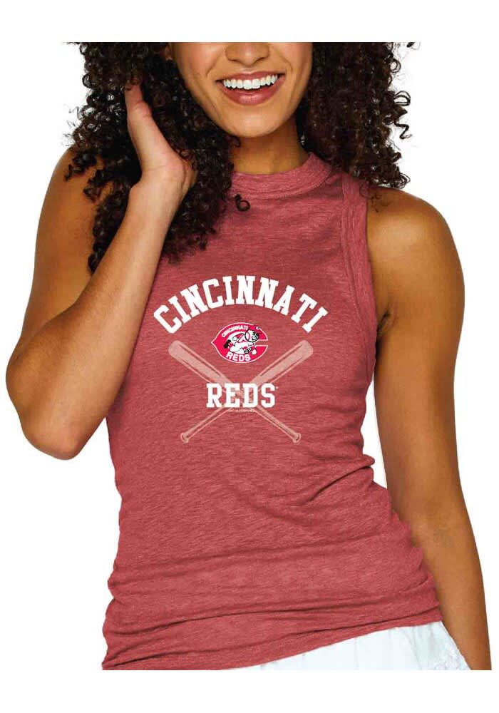 Cincinnati Reds Womens Red Gauze Tank Top - 22651522