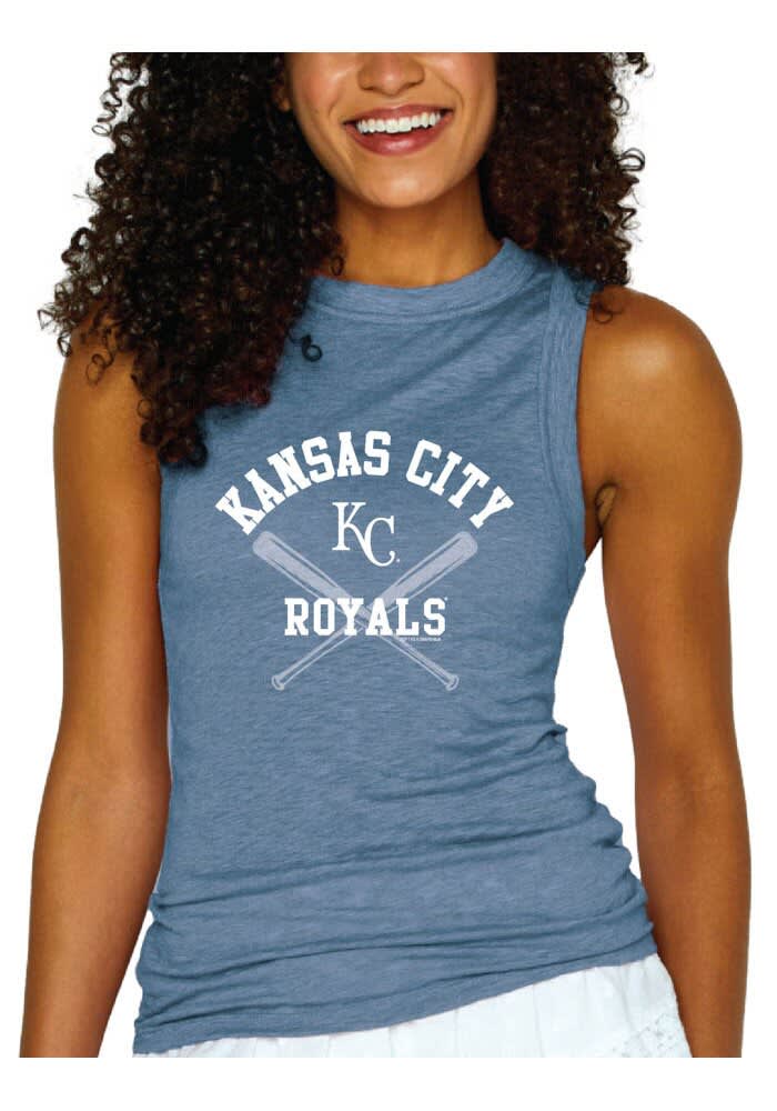 Kansas City Royals Womens NAVY Gauze Tank Top - 22651532