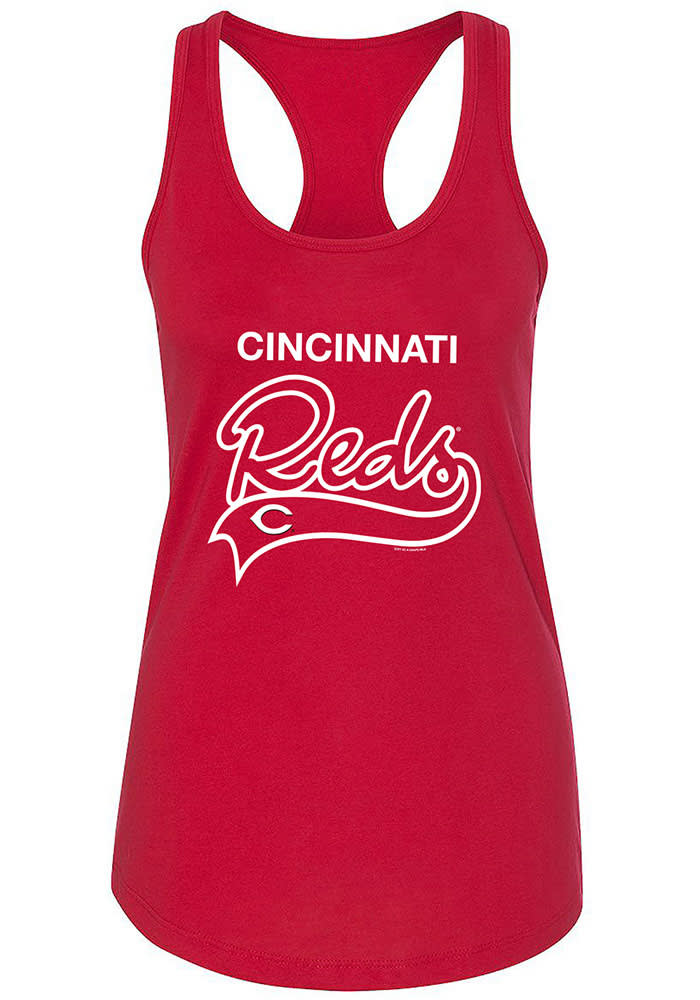 Cincinnati Reds Womens Red Banner Ideal Tank Top - 22651777