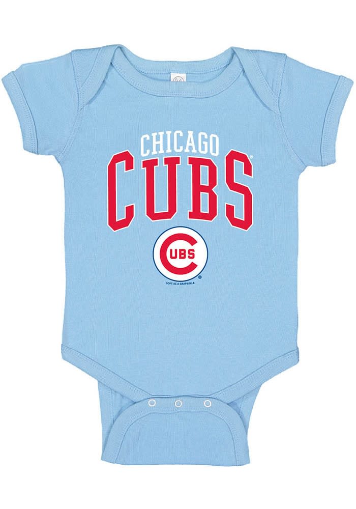 Chicago Cubs Chicago Cubs LIGHT BLUE Baby Distressed Retro Arched Logo ...