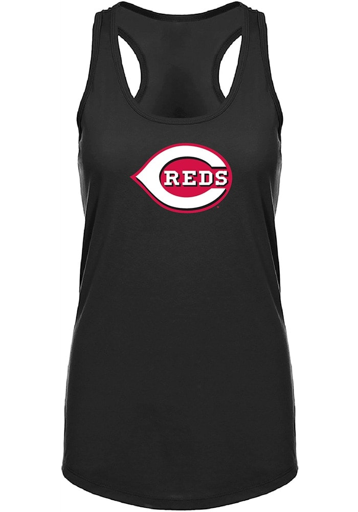 Cincinnati Reds Womens BLACK Ideal Tank Top - 22651974