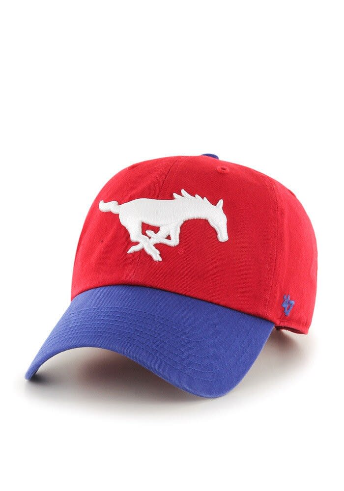 47 SMU Mustangs Clean Up Adjustable Hat - RED/ROYAL