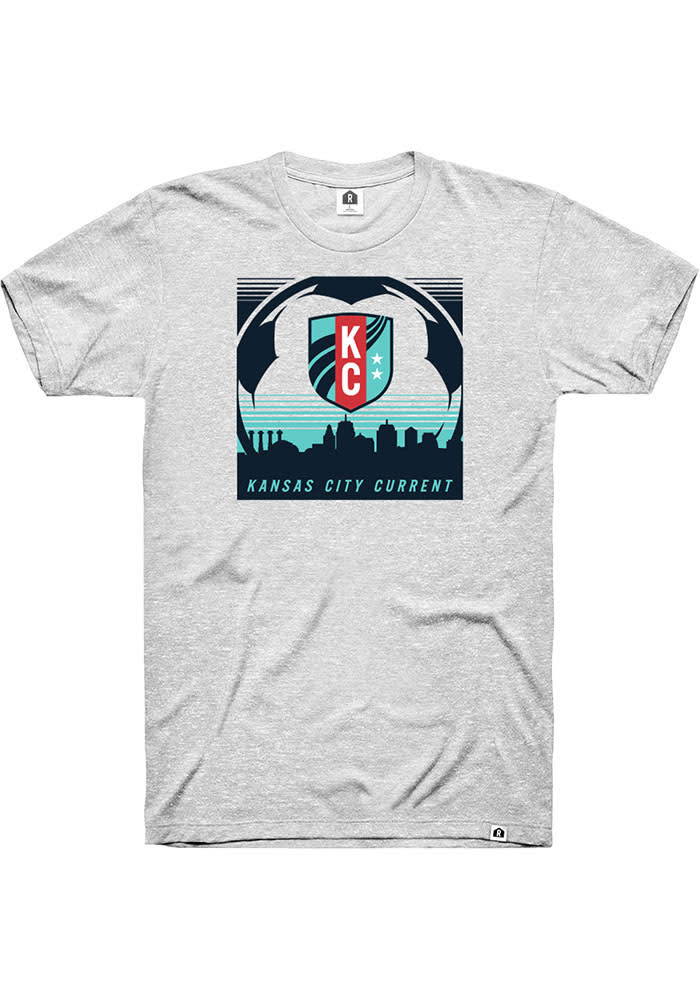 Rally KC Current WHITE Ball and Crest Short Sleeve Fashion T Shirt ...