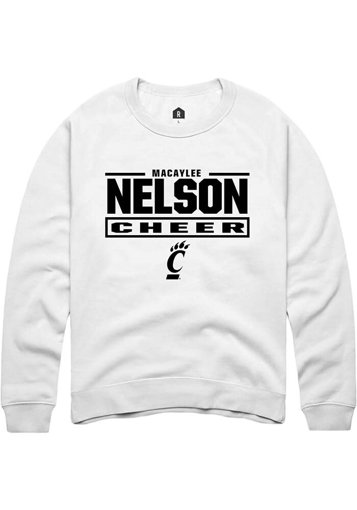 Macaylee Nelson Cincinnati Bearcats Mens White NIL Stacked Box Player ...