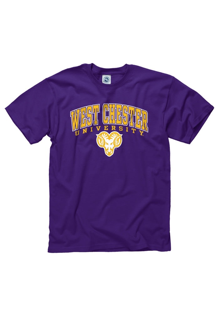 West Chester Golden Rams PURPLE Arch Mascot Short Sleeve T Shirt - 22780171