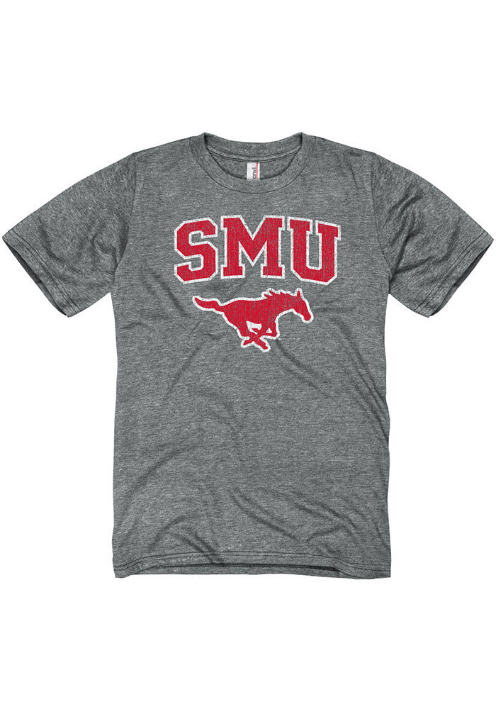 SMU Mustangs HEATHERGREY Arch Short Sleeve T Shirt - 22784242