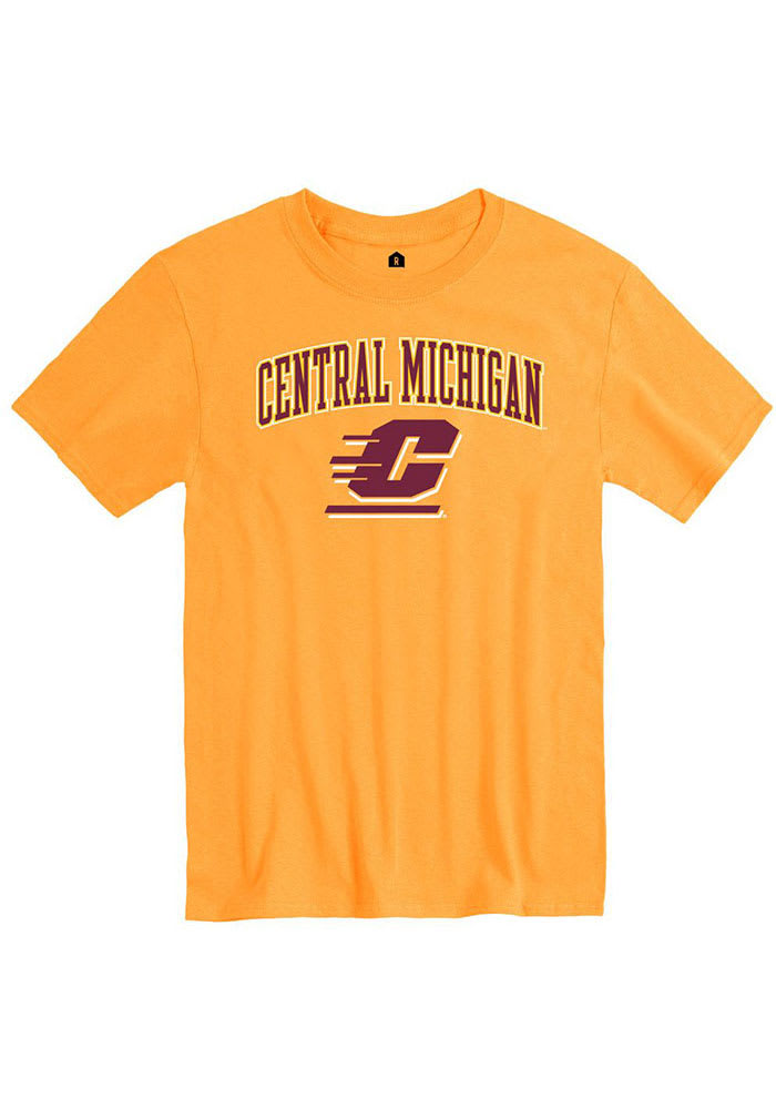 Rally Central Michigan Chippewas GOLD Arch Mascot Short Sleeve T Shirt ...