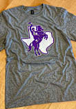 Tarleton State Texans GREY Distressed Logo Short Sleeve T Shirt - 22785455
