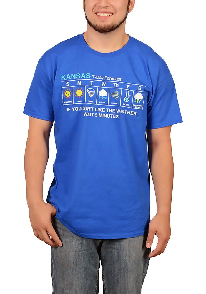 Kansas ROYAL Kansas Weather Forecast Short Sleeve Fashion T Shirt ...