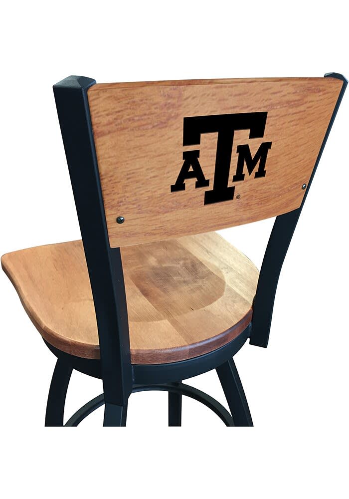 Texas A&M Aggies Maple Seat Maple Back Swivel BROWN Pub Stool - 22981184
