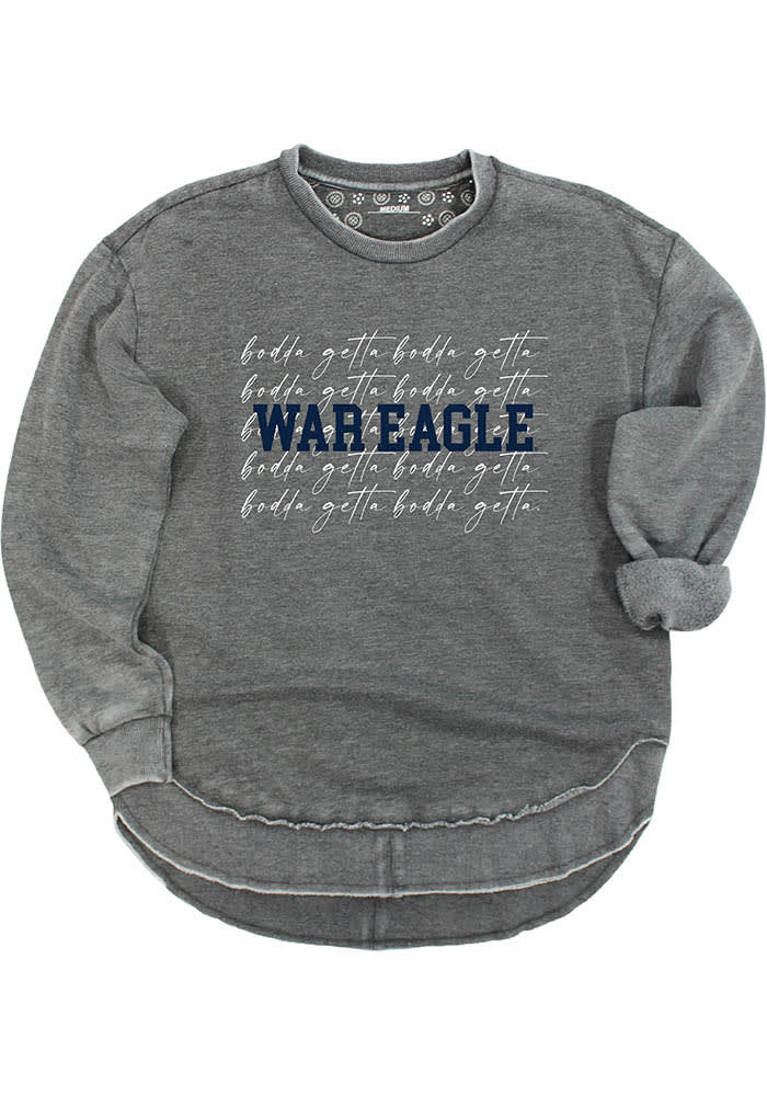 Auburn Tigers Womens GREY Script Long Sleeve Crew Sweatshirt - 23000840