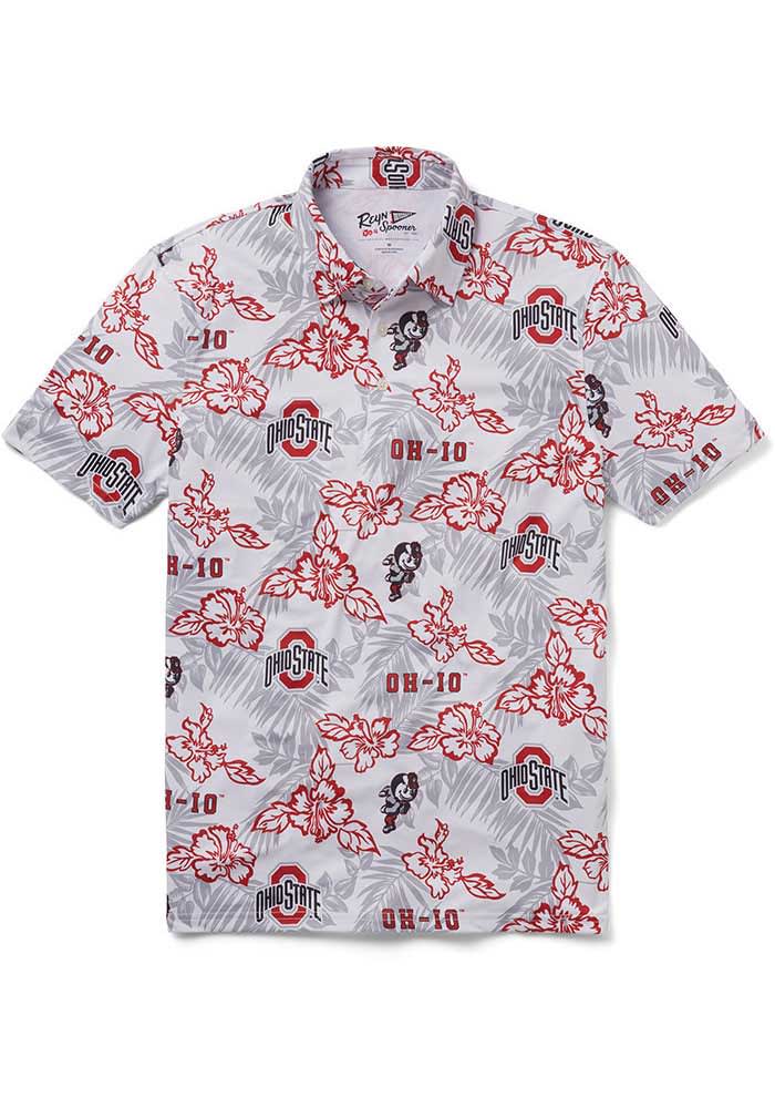 Reyn Spooner Ohio State Buckeyes Mens WHITE Pua Short Sleeve - 23050062