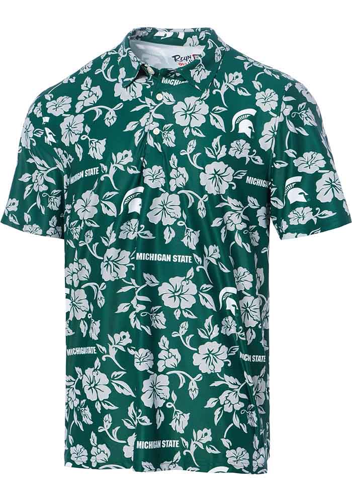Reyn Spooner Michigan State Spartans Mens GREEN PUA Short Sleeve - 23050681