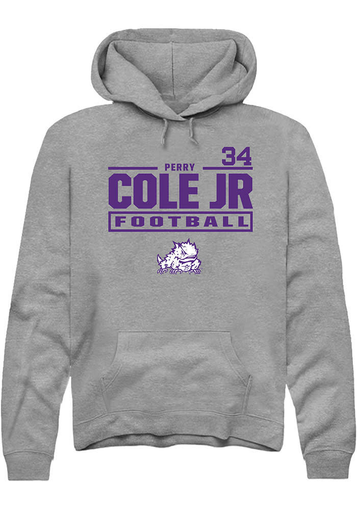 Perry Cole Jr TCU Horned Frogs Mens GRAPHITE NIL Stacked Box Player ...