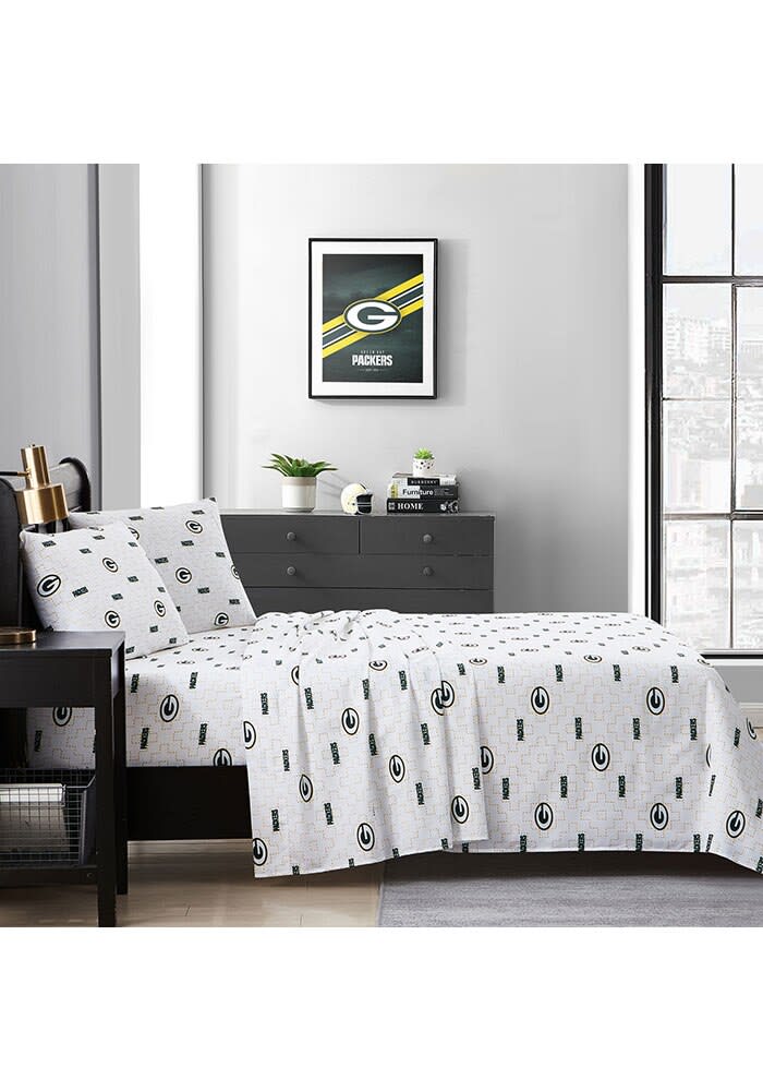 Green Bay Packers GREEN Scatter Queen Set Sheet - 23230163