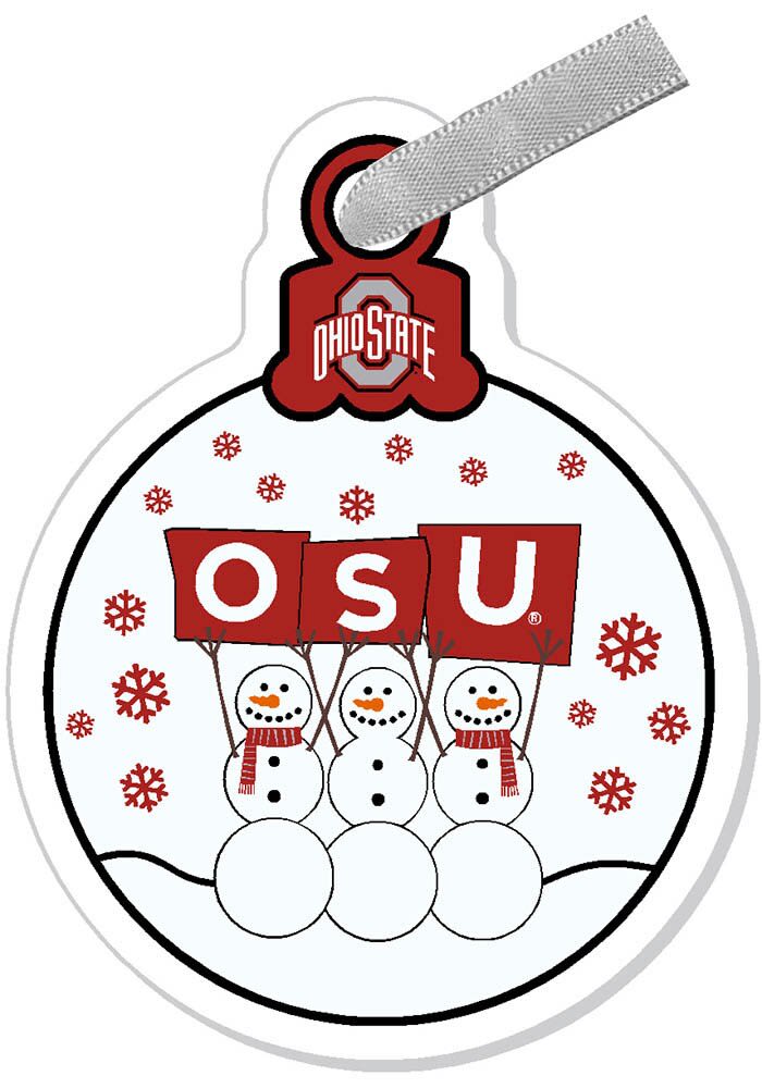 Ohio State Buckeyes Red OSU Snowmen Ornament - 2340071