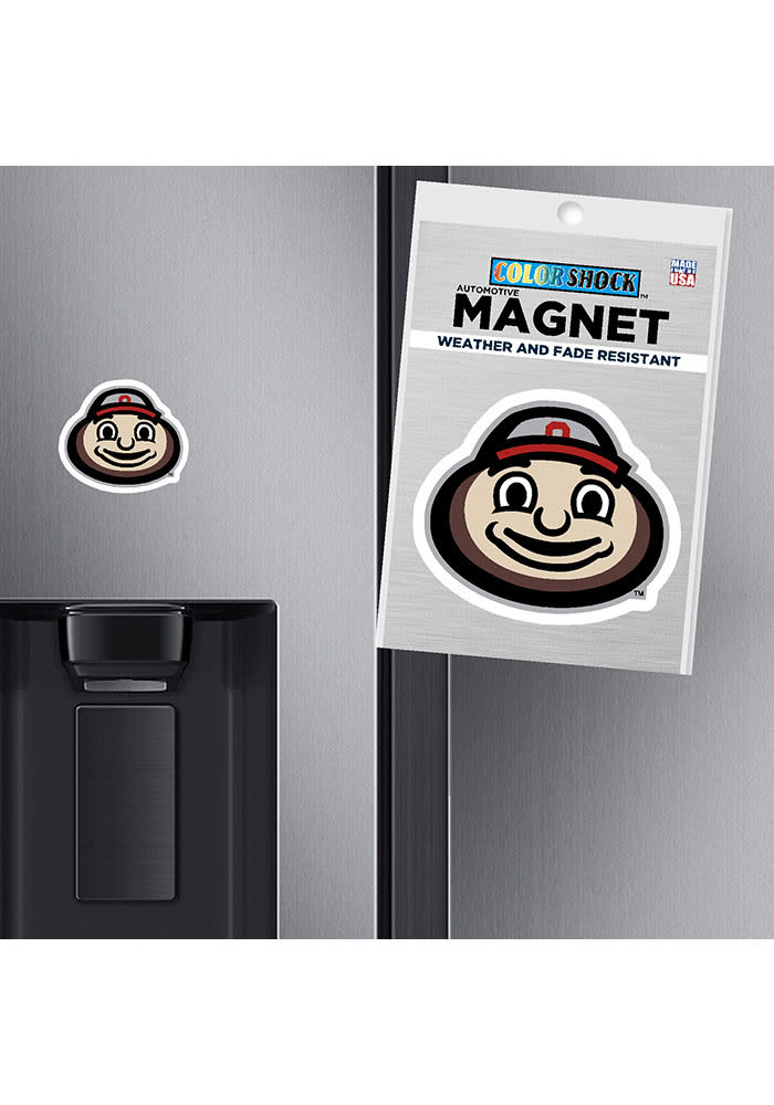 Red Ohio State Buckeyes Brutus Face Mini Magnet