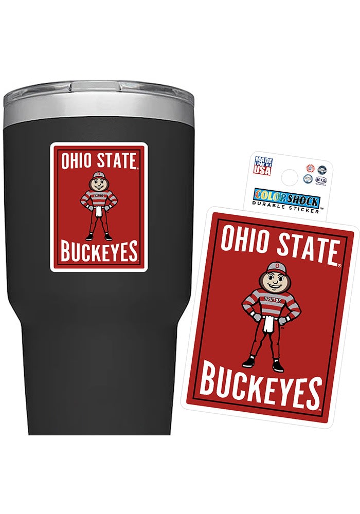 Ohio State Buckeyes Red Block 3in Durable Stickers - 2340349