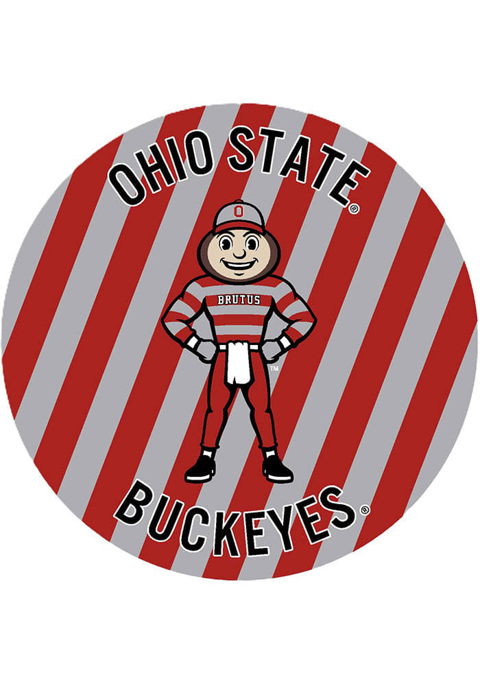 Ohio State Buckeyes Red Stripes 3in Button - 2340355