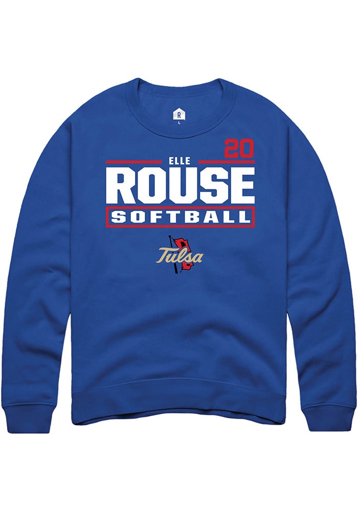 Elle Rouse Tulsa Golden Hurricane Mens ROYAL NIL Stacked Box Player ...