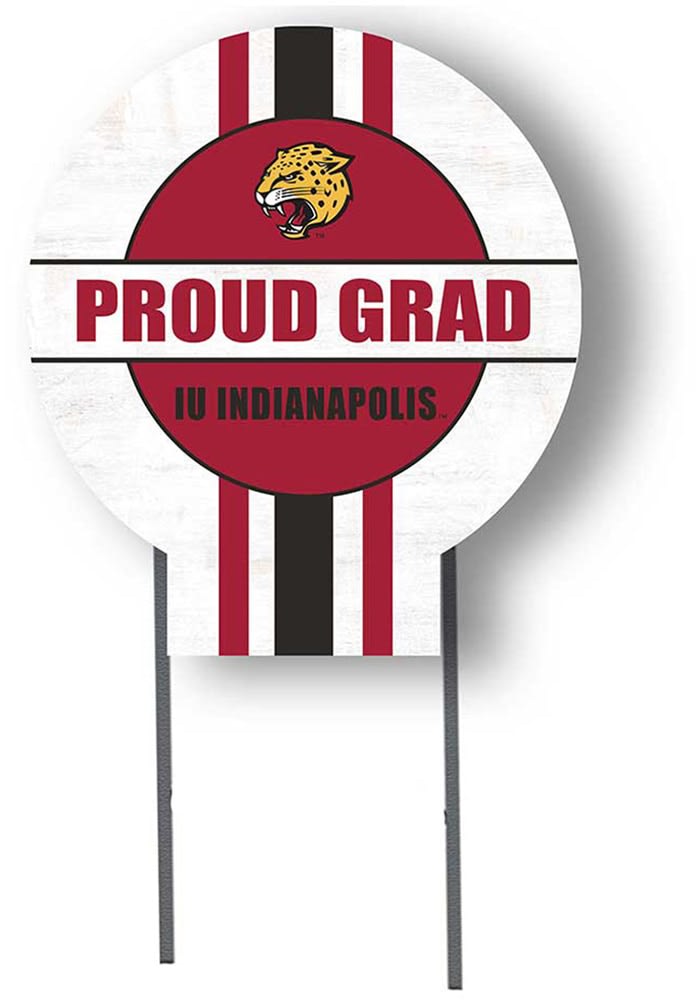 IUPUI Jaguars White Grad graduation graphic Yard Sign - 2365025