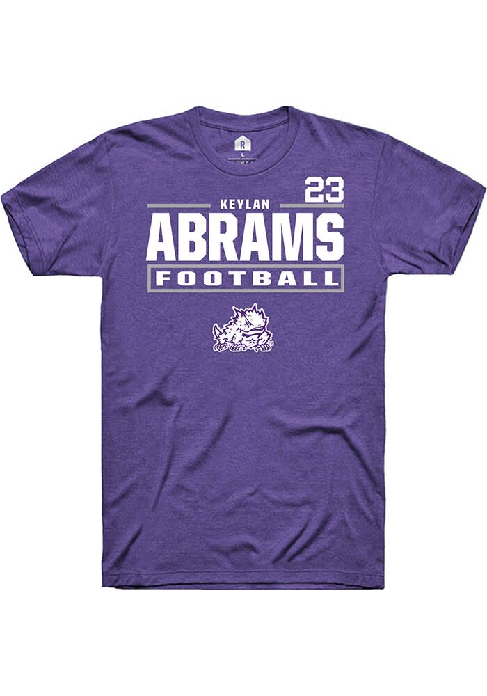 Keylan Abrams TCU Horned Frogs PURPLE NIL Stacked Box Short Sleeve ...