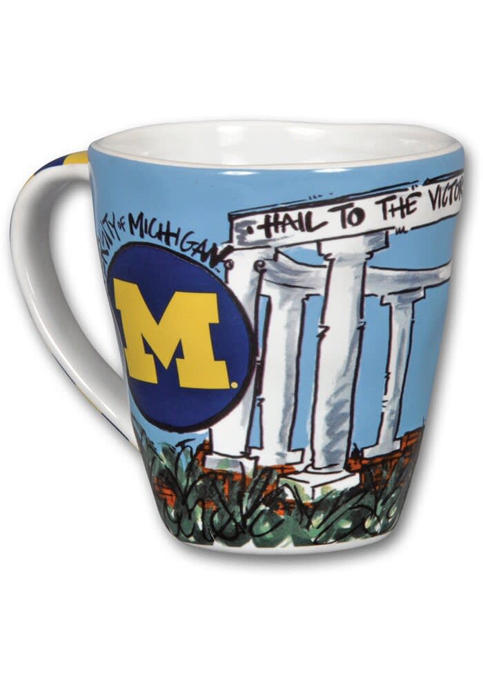 Michigan Wolverines BLUE Team Scene Ceramic Mug - 24010057