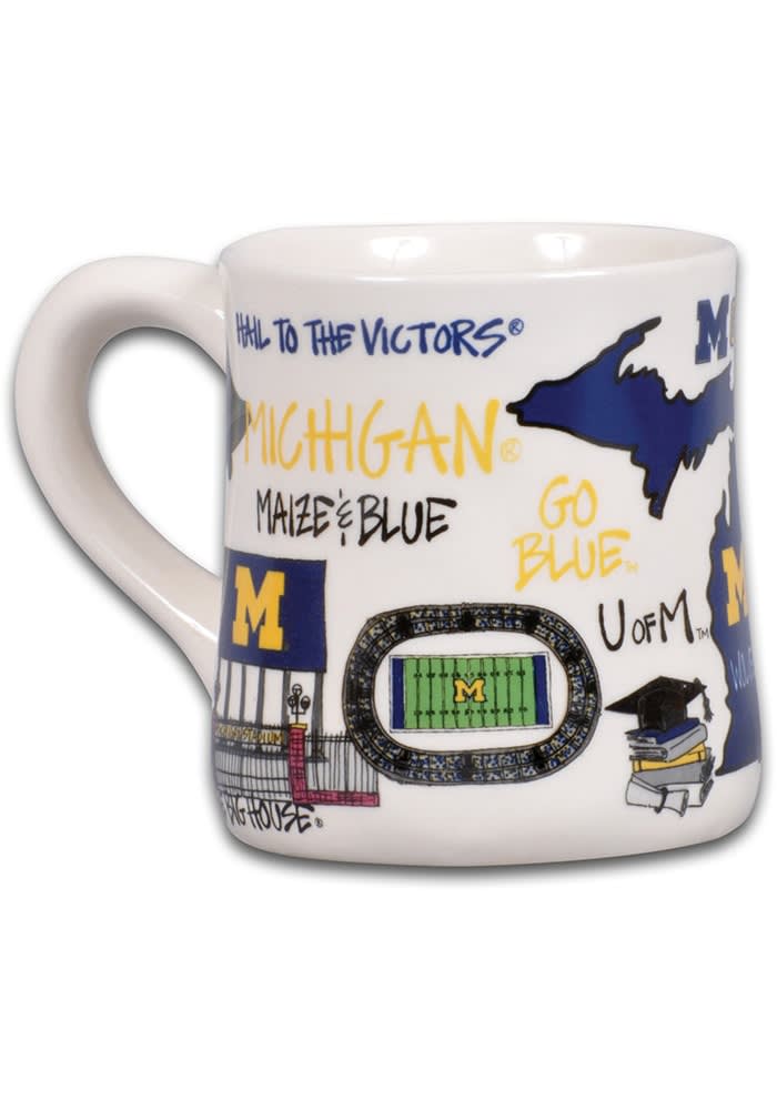 Michigan Wolverines BLUE 20oz Campus Icons Ceramic Mug - 24010458