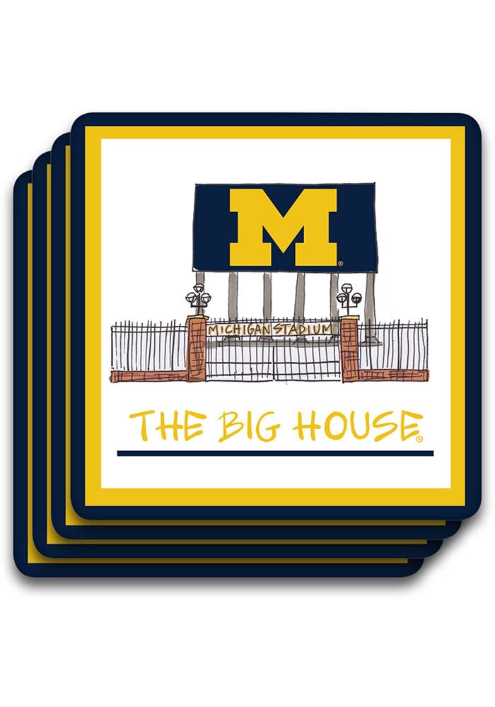 Michigan Wolverines BLUE 4 PC Set Coaster - 24010459