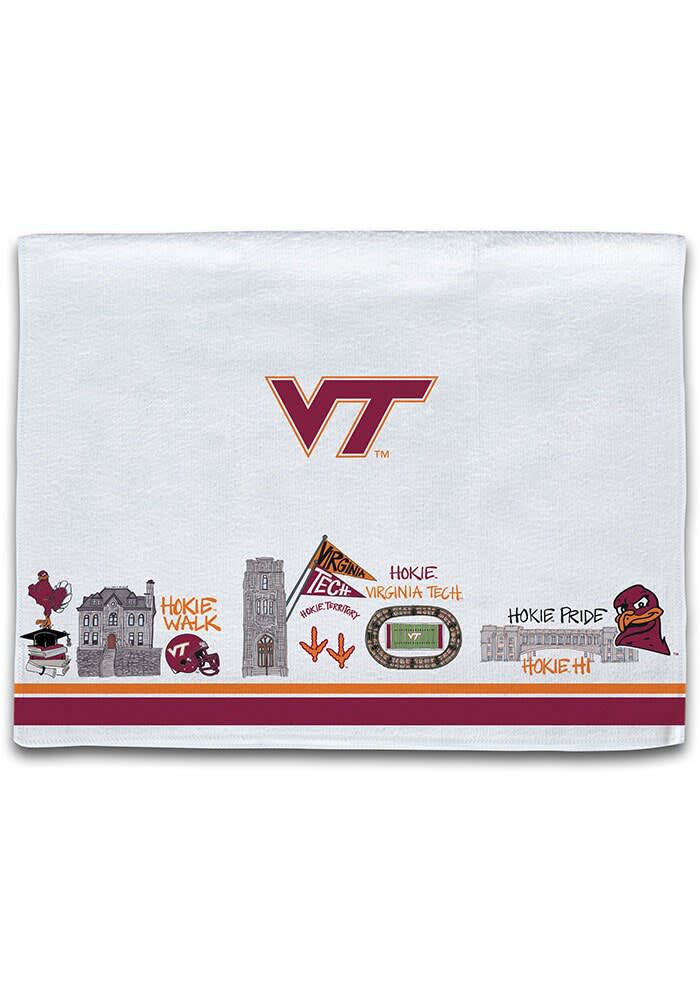 Virginia Tech Hokies White 16x26 Campus Icons Towel - 24010869