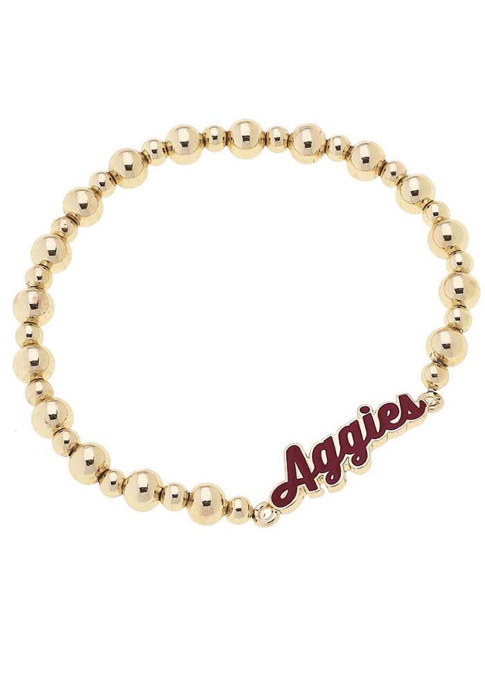 Texas A&M Aggies GOLD Autograph Stretch Womens Bracelet - 24016456
