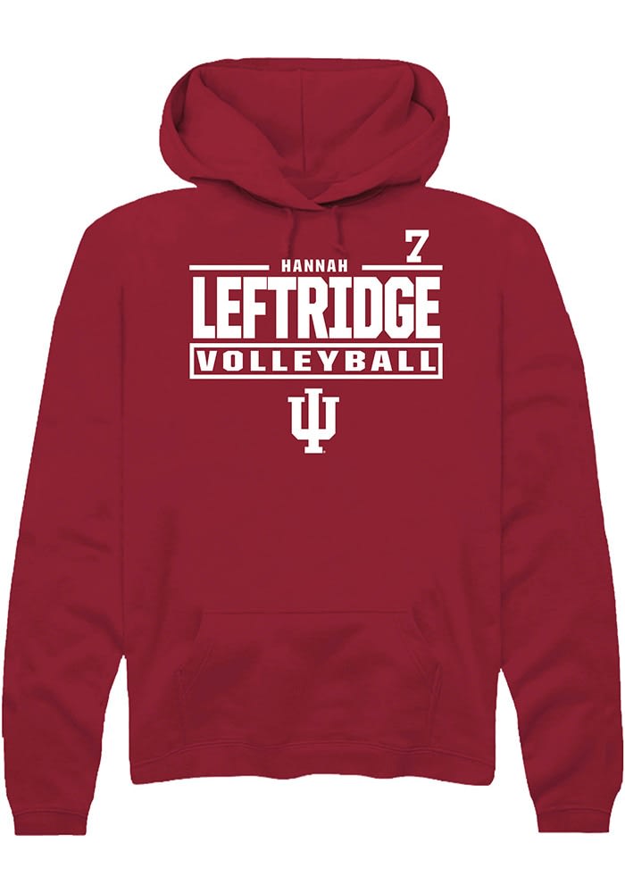 Hannah Leftridge Mens CRIMSON Indiana Hoosiers NIL Stacked Box Player ...