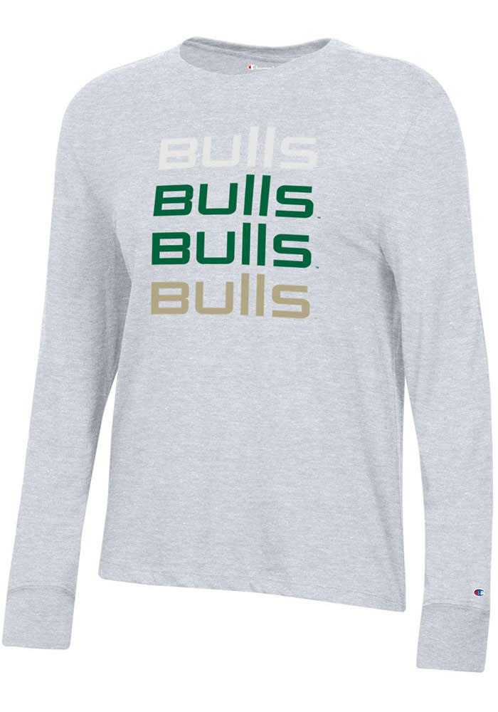 Champion South Florida Bulls Womens Grey Core Long Sleeve LS Tee