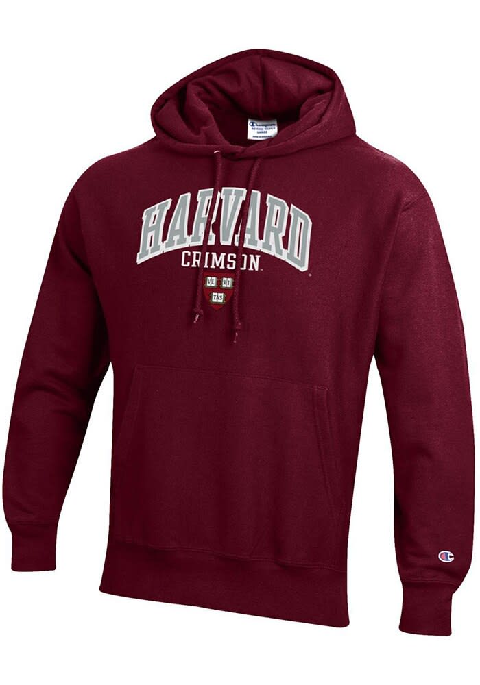 Champion Harvard Crimson Mens Reverse Weave Hoodie - MAROON