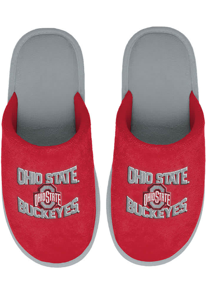 Red Wordmark Stacked Big Logo Ohio State Buckeyes Mens Slippers - 245323023