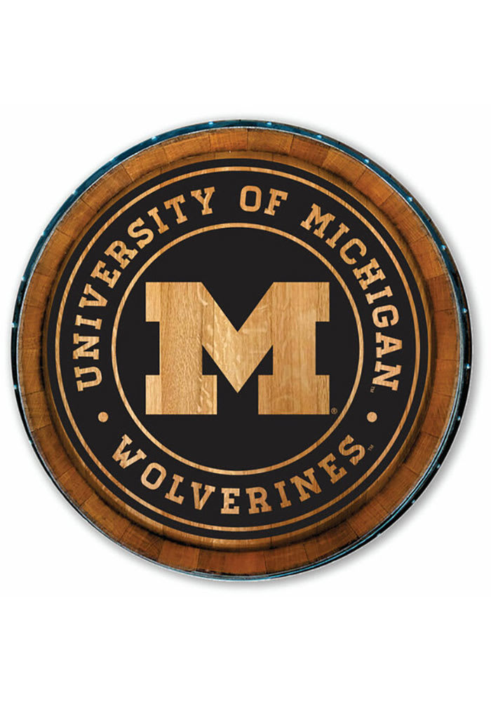 Jardine Michigan Wolverines Wine Barrel Sign - 24534690044